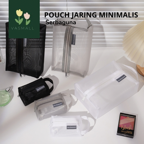 Jual VASMALL - TAS MAKEUP JARING MINIMALIS | DOMPET NILON SERBAGUNA ...