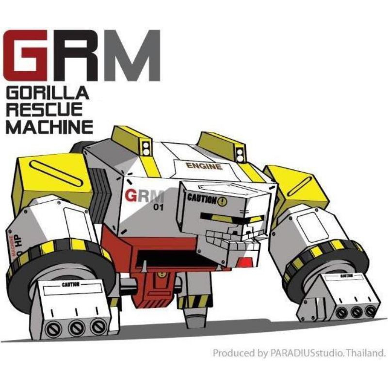 Jual Lembaran pola papercraft mainan robot gorila rescue (PM-D3 ...