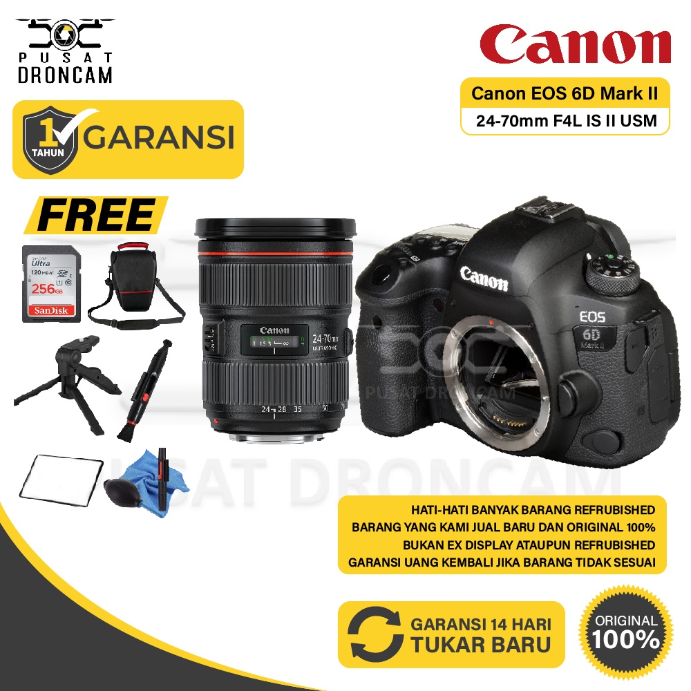 Jual Canon EOS 6D Mark II Kit EF 24-105MM F4 L IS II USM / Canon 6DII 24-70MM / Canon 6D Mark 2 ...