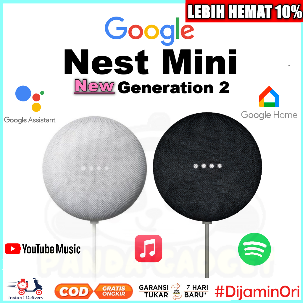 Jual Google Nest Mini Gen 2 Smart Speaker Bluetooth Wifi Chromecast With Google Assistant Voice ...