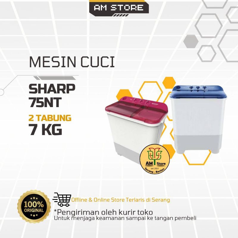 Jual Mesin Cuci Sharp 75NT 7kg (2 Tabung) | Shopee Indonesia