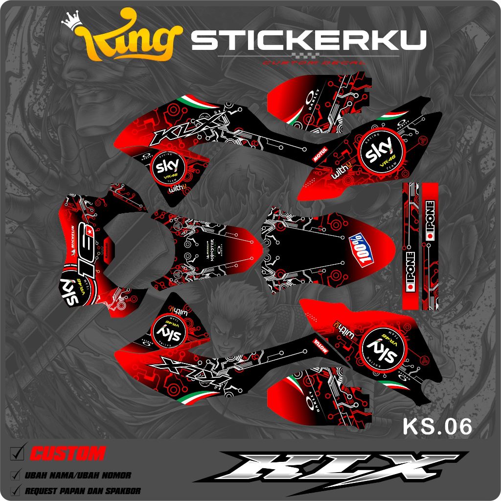 Jual Sticker Decal Full Body KLX 150 BF SUPERMOTO - Striping Variasi ...