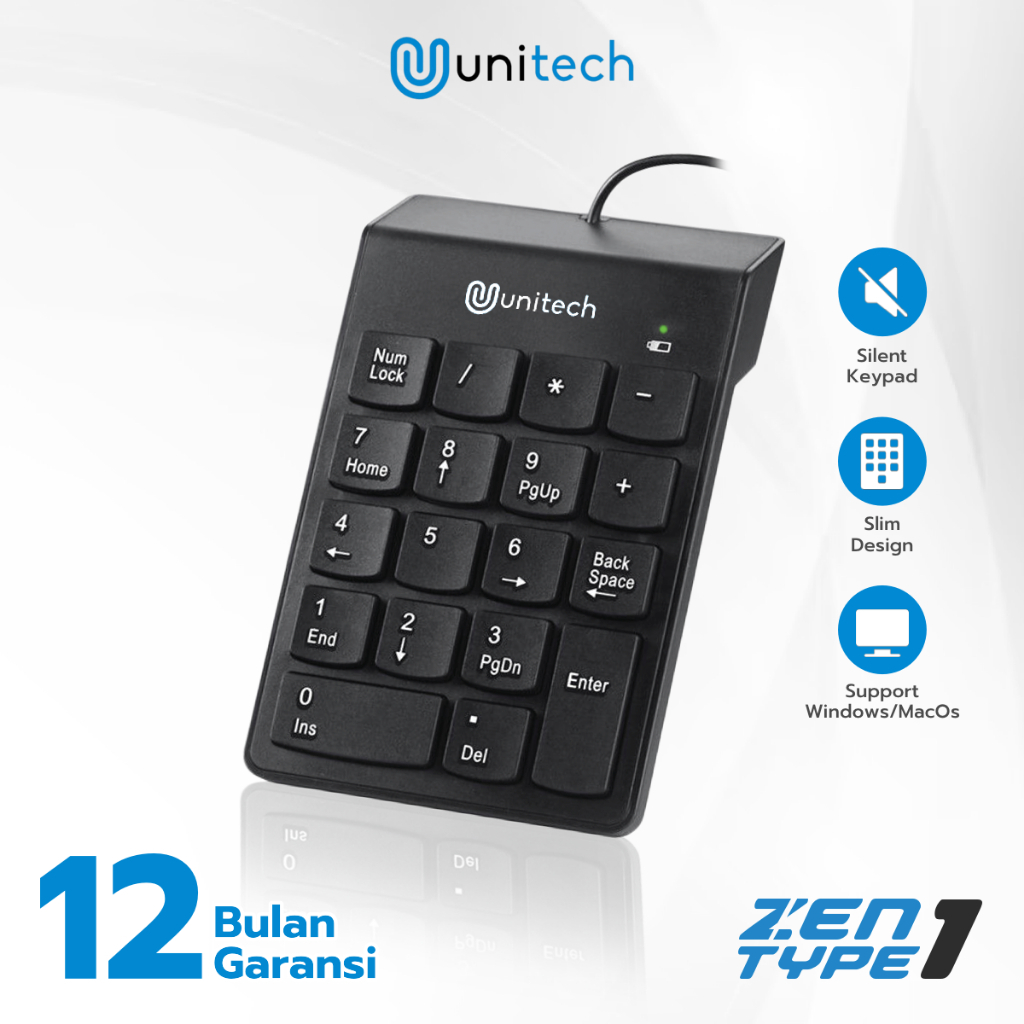Jual Keyboard Numeric Kabel UNITECH Zen1 Numerik Keypad (AGP) | Shopee ...