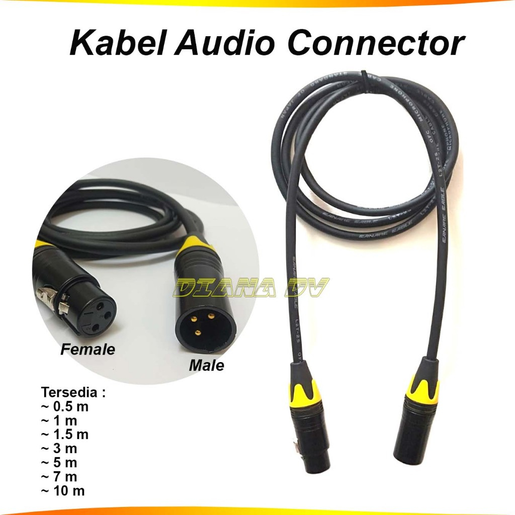 Jual Kabel Mic XLR Male To Female Kabel Jumper Mixer ke Prosesor ke ...
