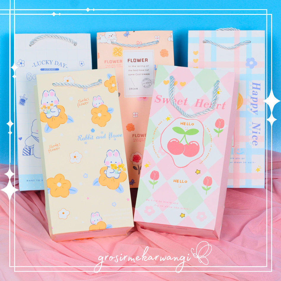 Jual Paper Bag Motif Mix Lucu Ukuran Sedang Tas Kertas Untuk Souvenir ...