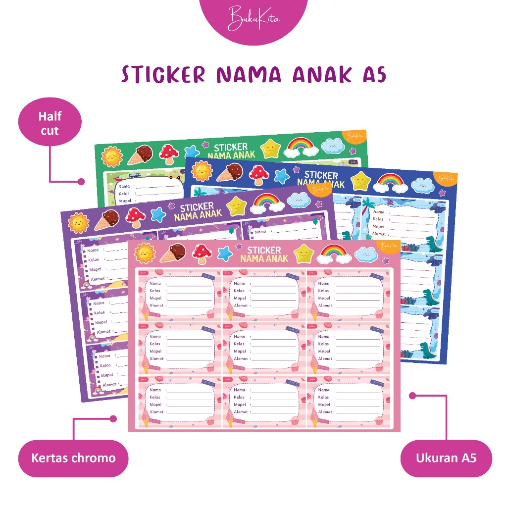 Jual Stiker Nama Anak TK SD SMP SMA Nametag Sticker | Shopee Indonesia