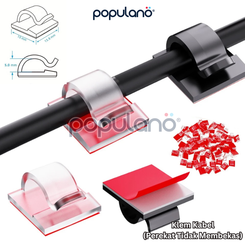 Jual Klip Kabel Tempel Clip Cable Organizer Klem Kabel Pengikat Perapih ...