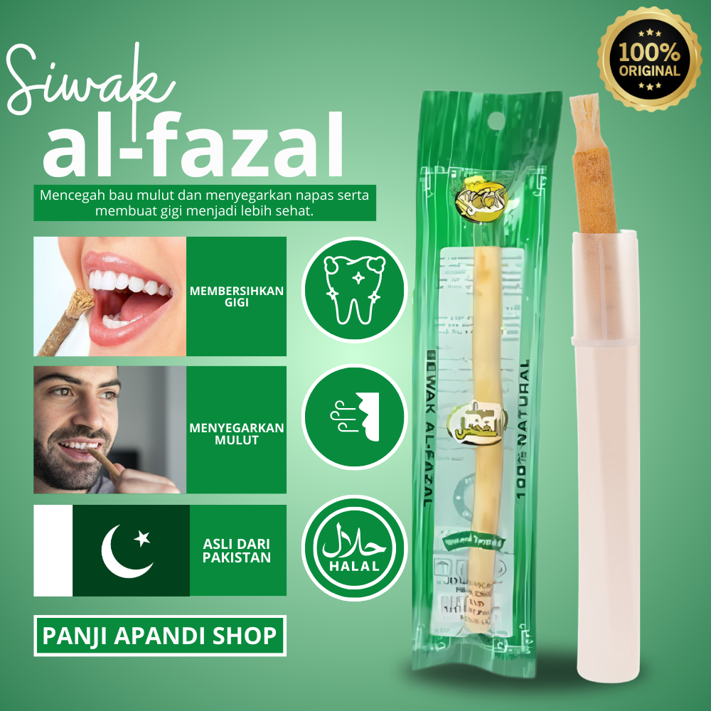 Jual Siwak Al Fazal + Holder Miswak Asli - Kayu Siwak Original BPOM ...
