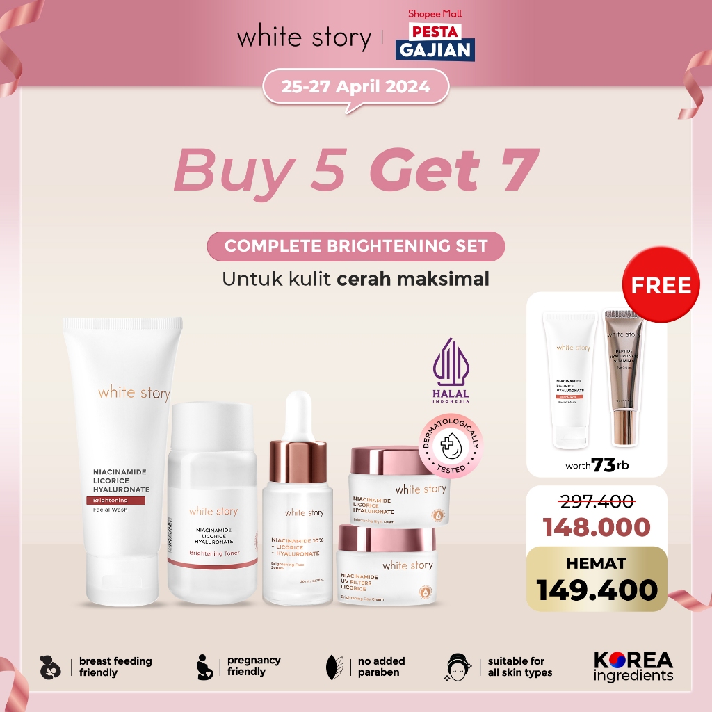 Jual [Extra Free Products] White Story Complete Brightening Set - Paket ...