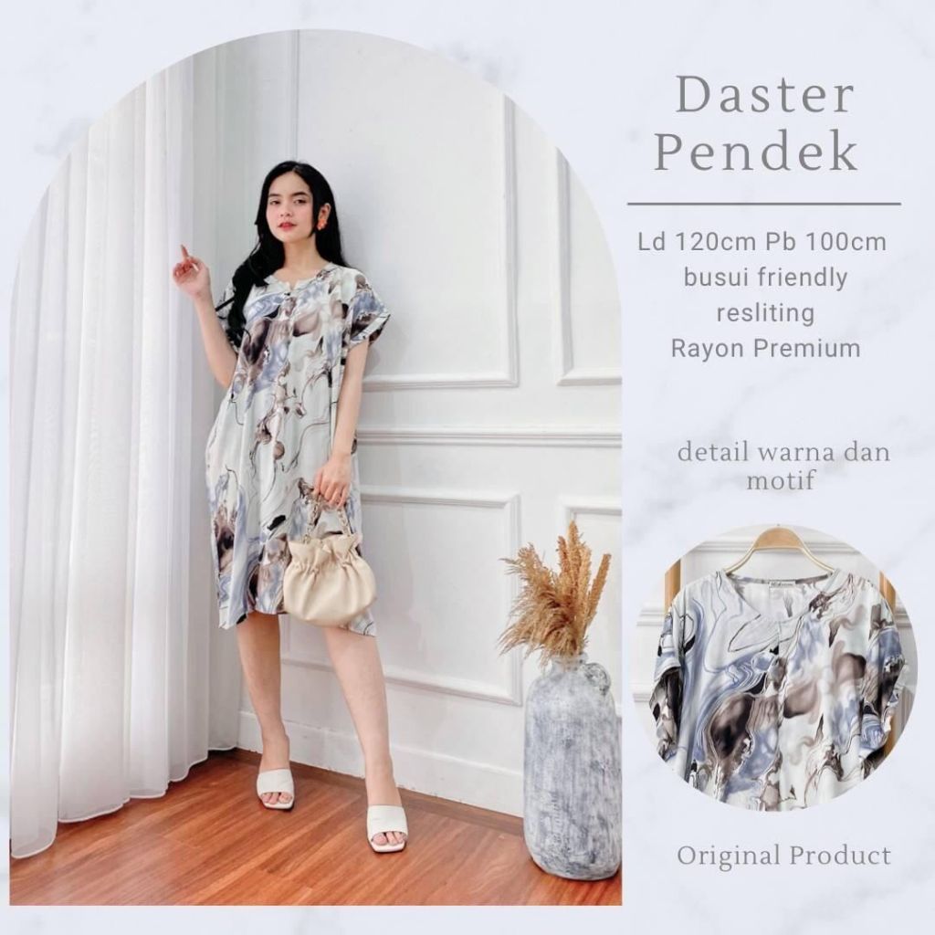 Jual Daster Rayon | Daster Motif Selutut Sleting Depan Busui Friendly ...
