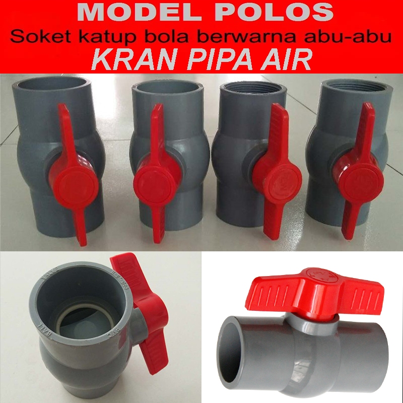 Jual stop kran pipa air pvc katup penghenti air katup bola pvc standar ...