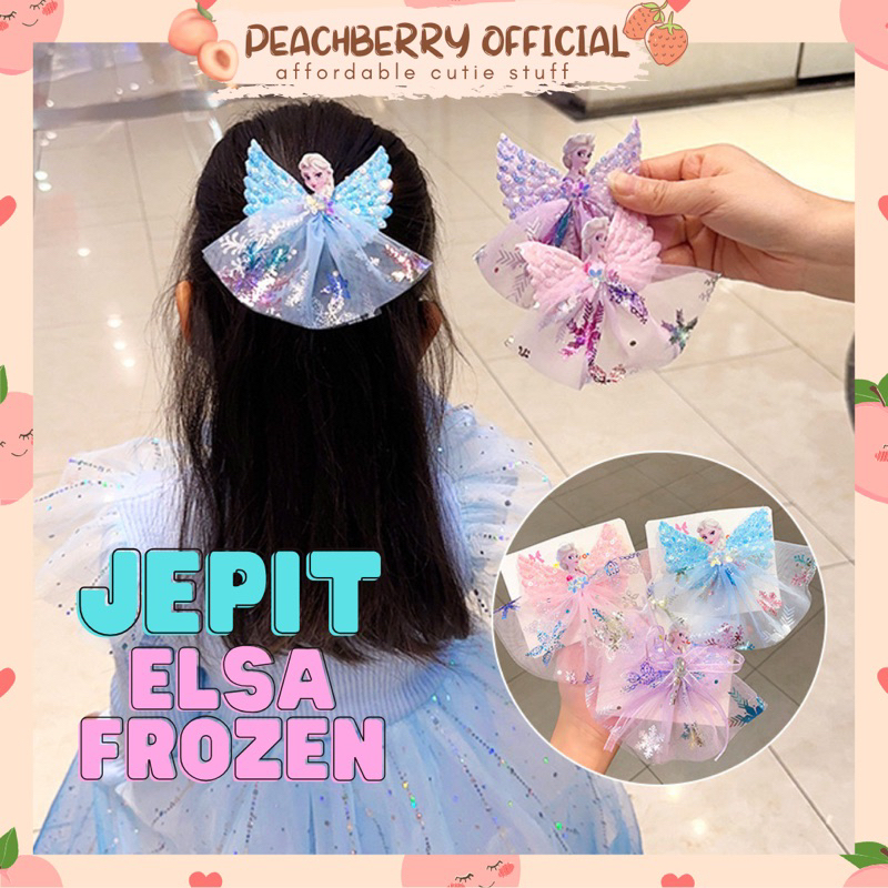Jual (PeachBerry) Jepit Rambut Anak Frozen Elsa Sayap Gaya Korea Import ...