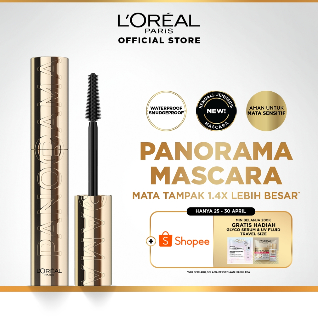 Jual L'Oreal Paris Voluminous Panorama Waterproof Mascara, Smudgeproof ...