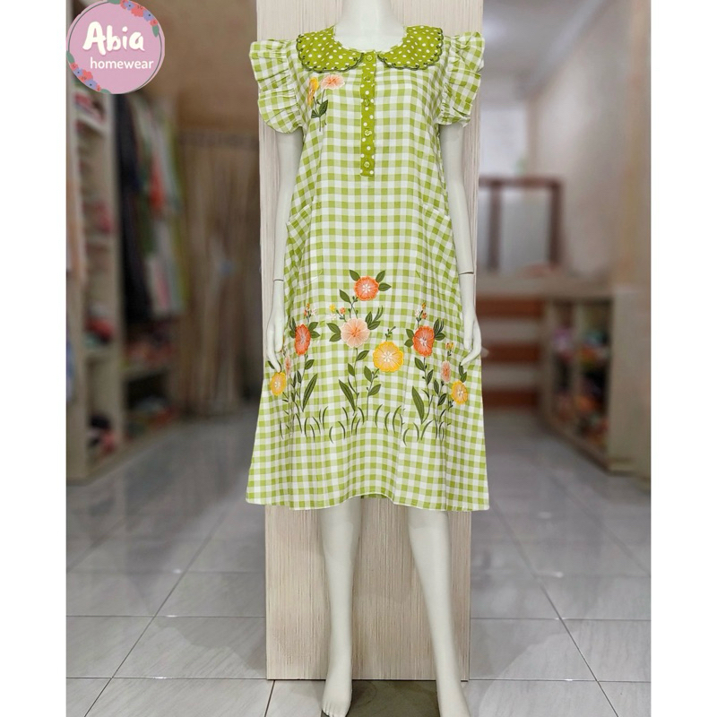 Jual Daster Katun Jepang Bordir Khas Malang - Busui Friendly (Hijau ...