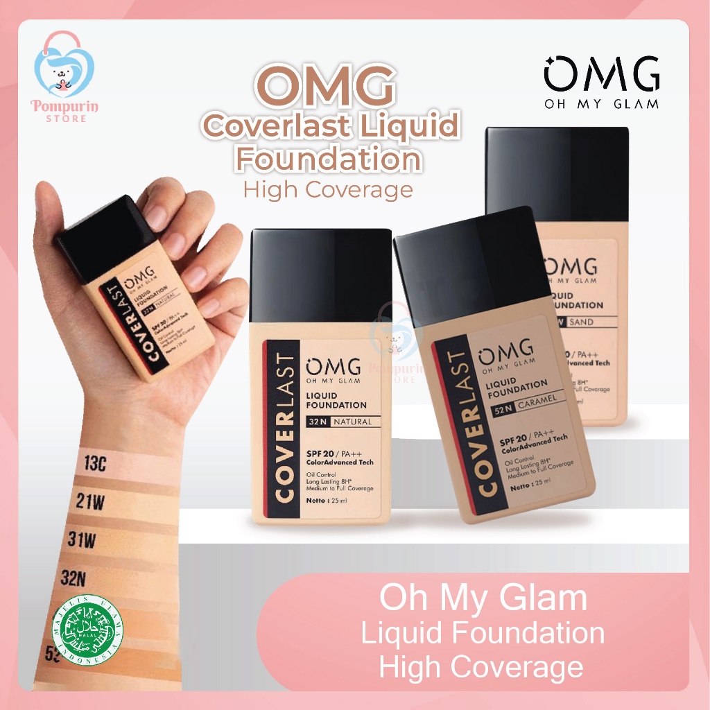 Jual OMG Coverlast Liquid Foundation High Coverage 6Shades SPF20 PA ...