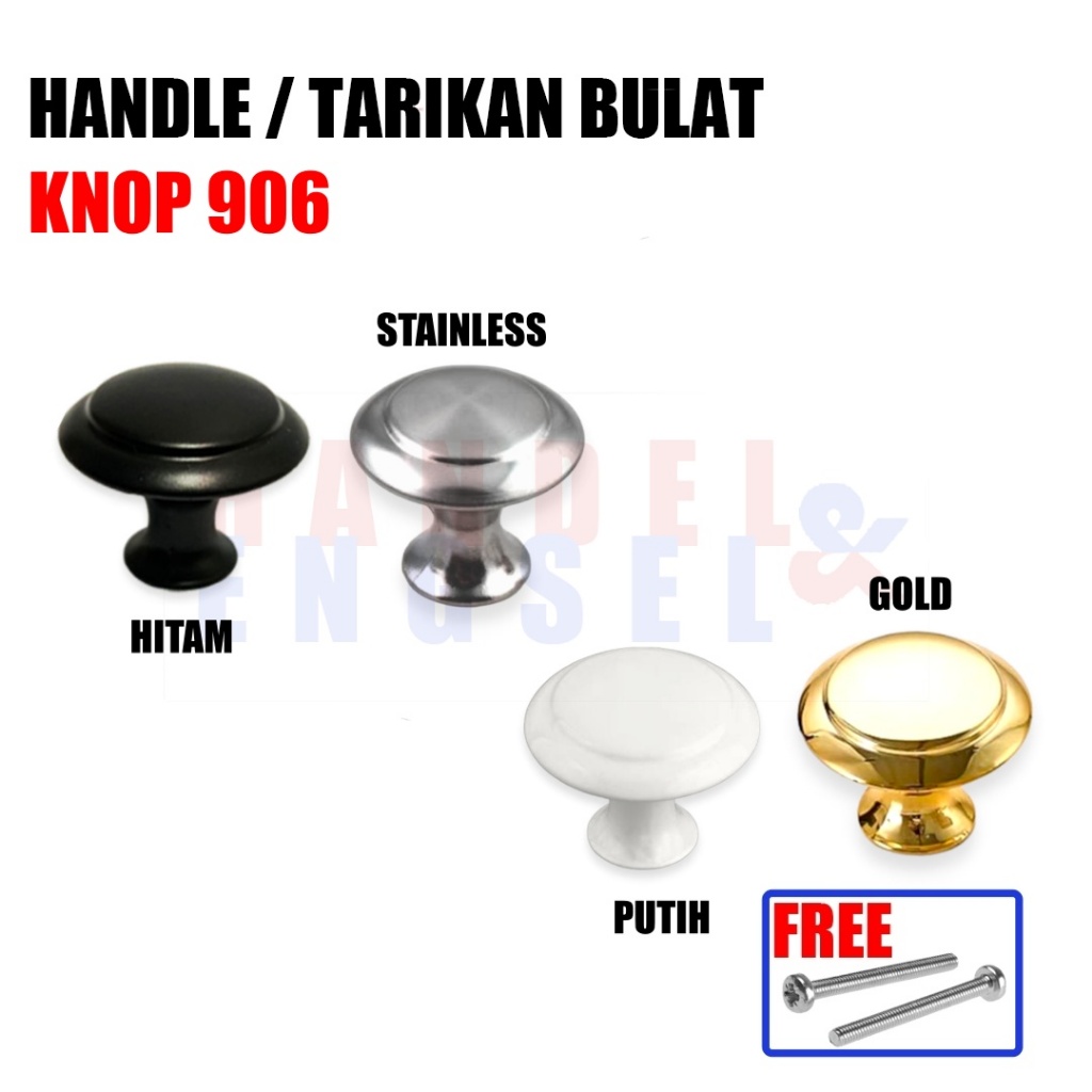 Jual Knop Bulat Tarikan Laci 906 Stainless dan Babet Knob Tarikan Pintu ...