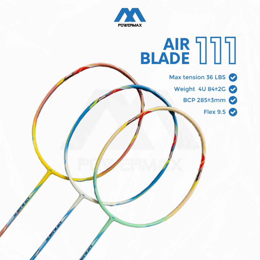 Jual POWERMAX Raket Badminton Air Blade 111 Frame Bulutangkis 4U 36 Lbs ...