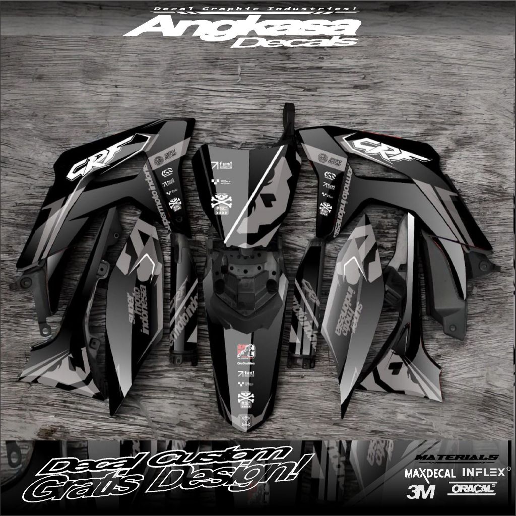 Jual DECAL STIKER CRF 150 L MOTIF HITAM KEREN STICKER SIMPEL BISA ...