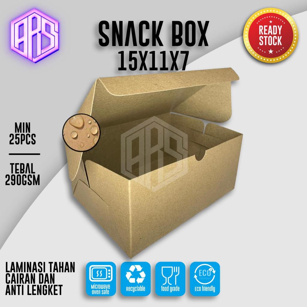 Jual Dus snack box Kraft 290gsm kotak kue 15x11x7 | Shopee Indonesia
