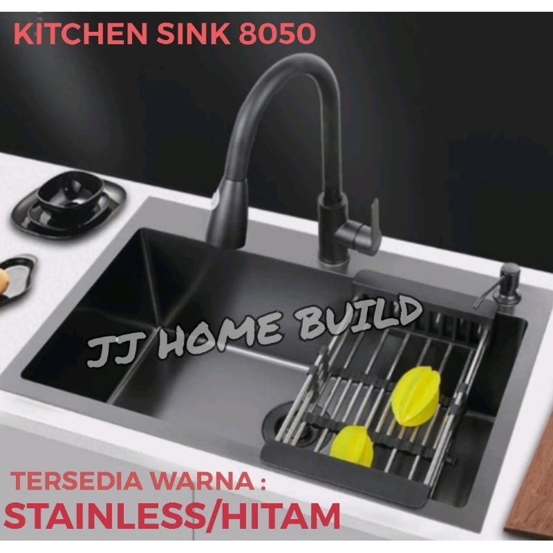 Jual Kitchen Sink 8050 Stainless Hitam Black/Paket Lengkap Bak Cuci ...