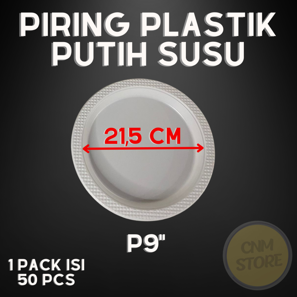Jual Piring Plastik Besar Ukuran 9 Inch Isi 50 Pcs / Piring Sekali ...