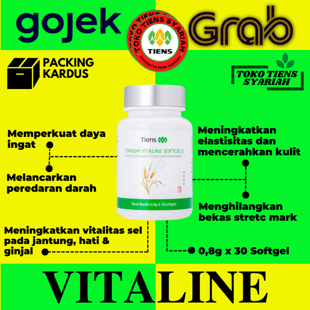 Jual VITALINE SOFTGEL TIENS MENCERAHKAN KULIT WAJAH DAN TUBUH TERLARIS ANTI AGING PENUAAN DINI ...