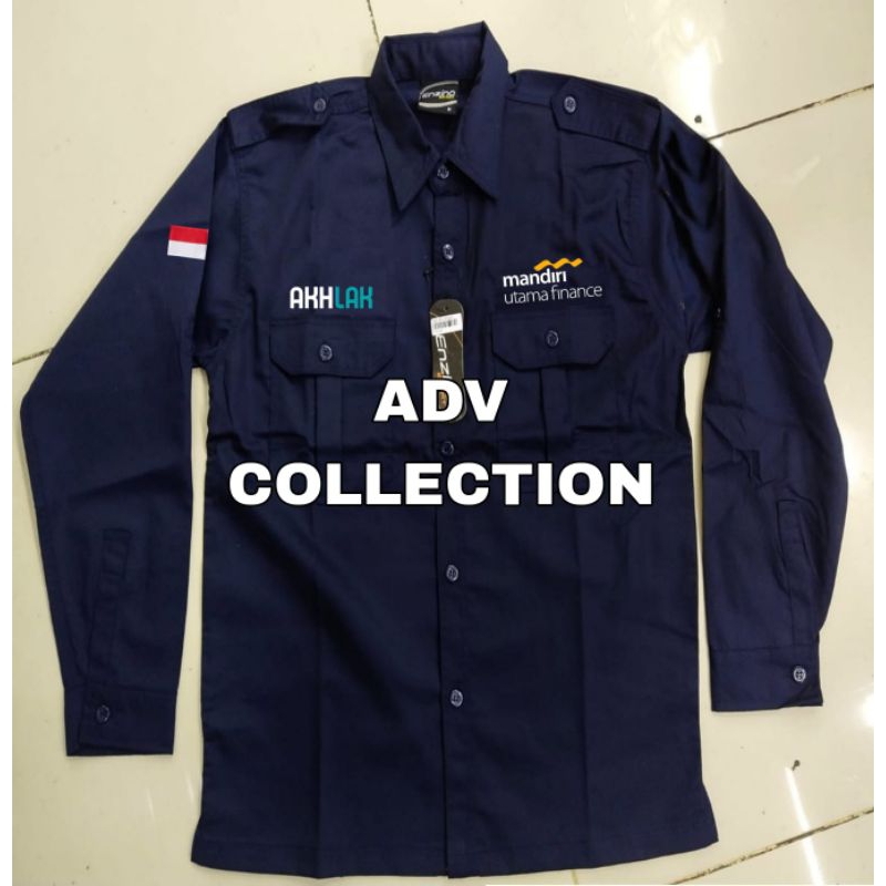 Jual Kemeja PDH Bank Mandiri Utama Finance Akhlak Navy Lengan Panjang ...