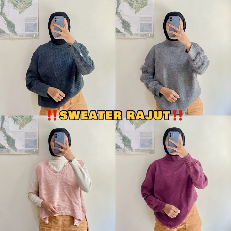 Jual SWEATER RAJUT ATASAN RAJUT OVERSIZE VEST RAJUT CARDIGAN MURAH | Shopee Indonesia