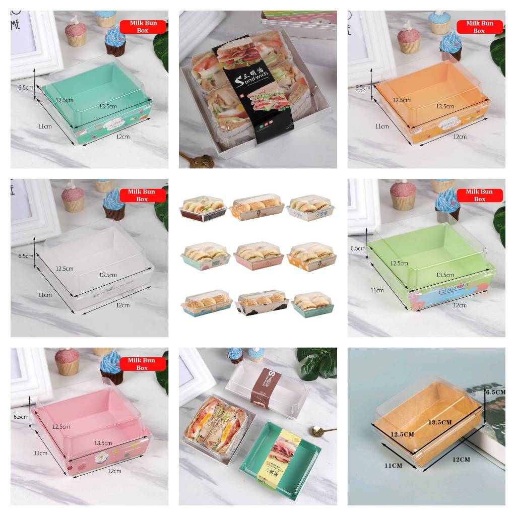 Jual Kotak Paper Milk Bun Burger Kue Cake Dengan Tutup Craft Box ...