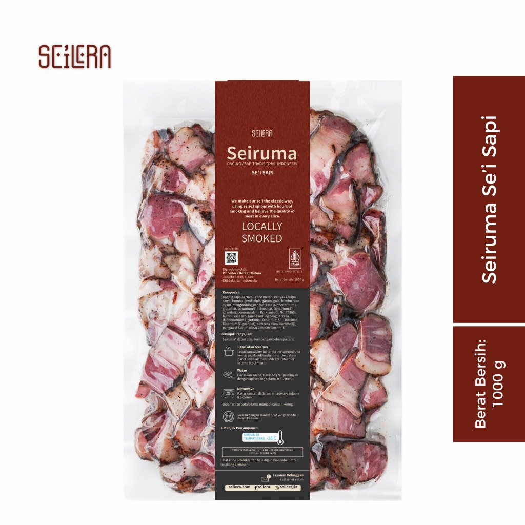 Jual SEIRUMA 1 kg - Sei Sapi / Daging Asap + Sambal Luat by Seilera ...