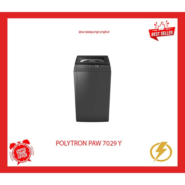 Jual MESIN CUCI POLYTRON TOP LOADING 1 TABUNG 7 KG - PAW 7029 Y ...