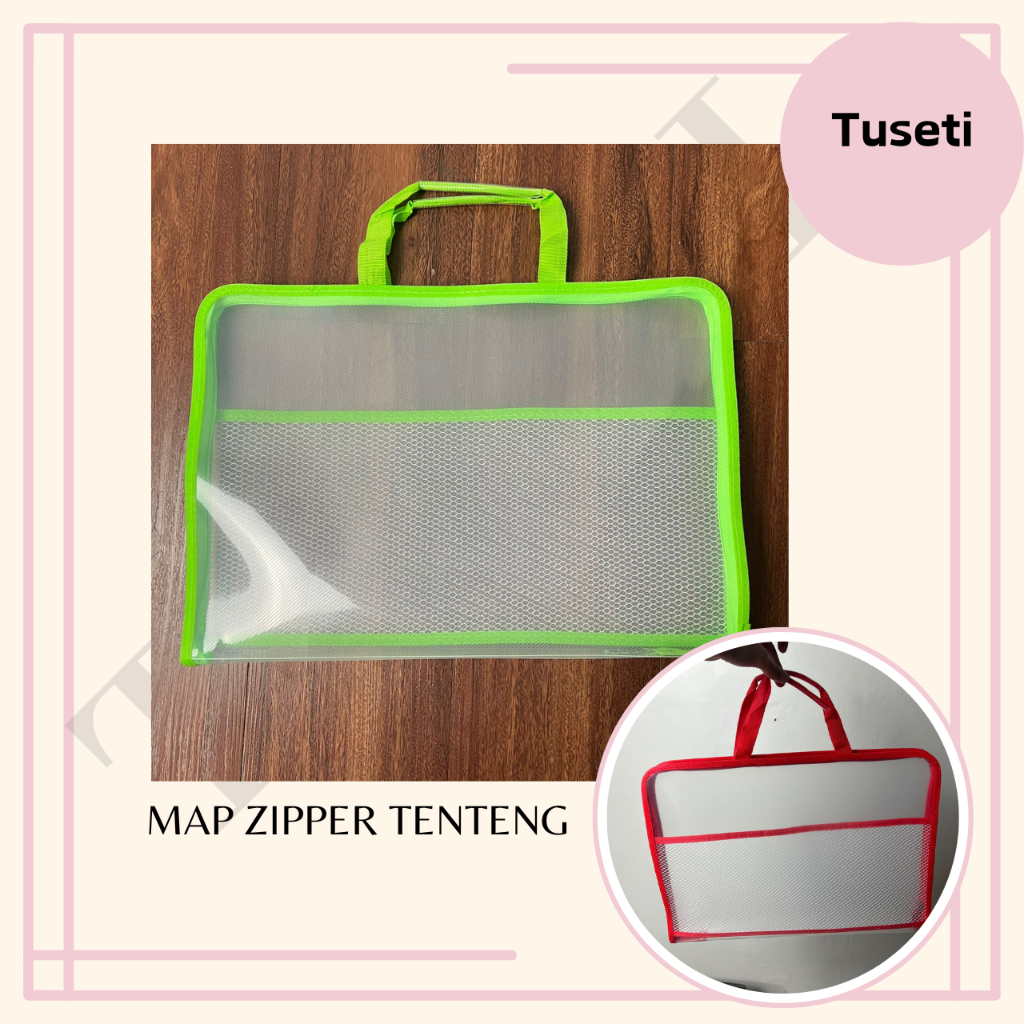 Jual Map Zipper Tenteng Tas Resleting Plastik Dengan Gagang Zipper