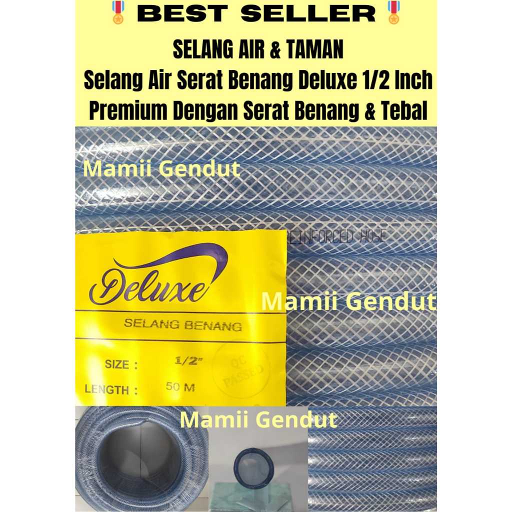Jual Selang Air Deluxe Benang / Selang Nylon / Selang Hiprex Ukuran 1/2 inch ( TEBAL & MURAH ...