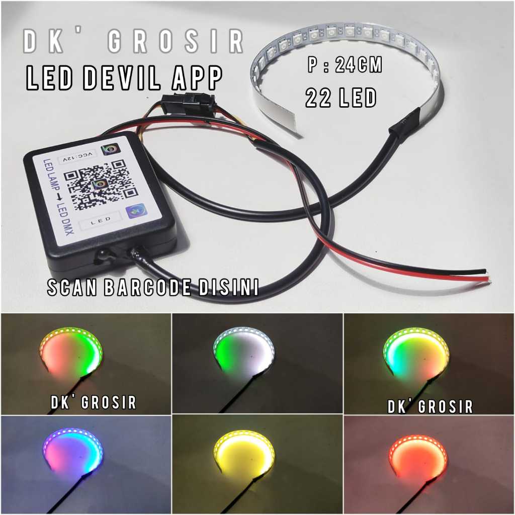 Jual NEW Lampu LED Devil eye Demon Eye RGB APP banyak warna dan mode 22 ...