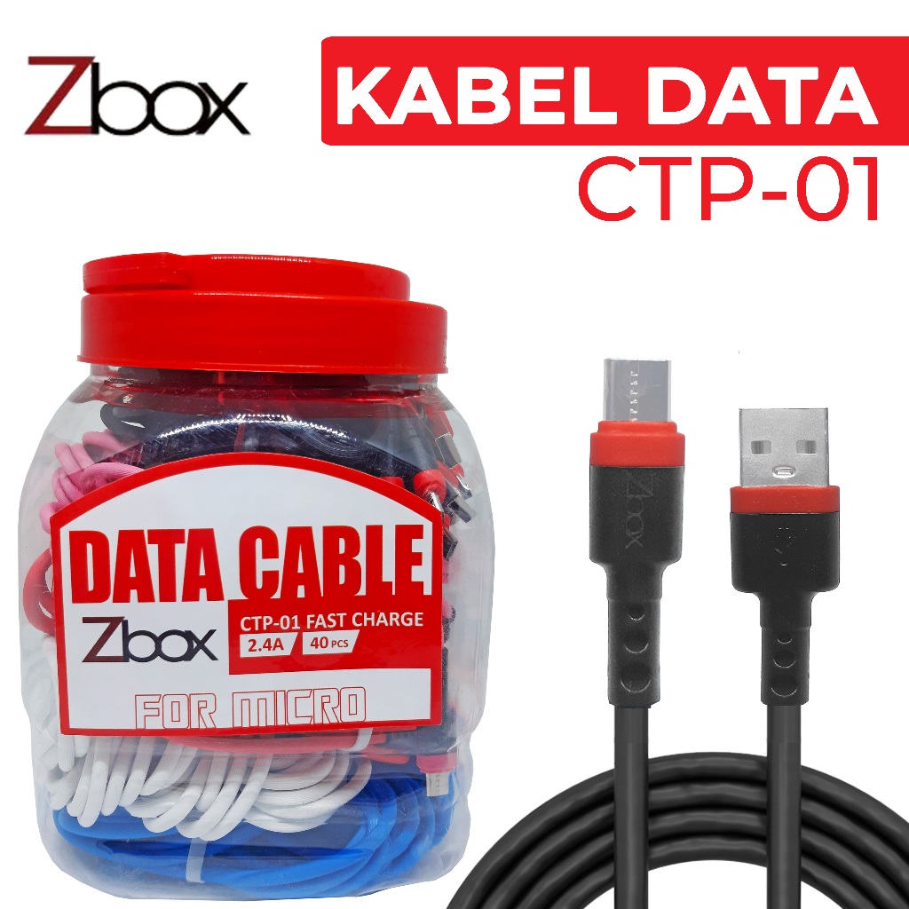 Jual Zbox CTP-01 Kabel Data Micro & Type-C USB (1 Toples isi 40pcs) 2,4A Fast Charging | Shopee ...