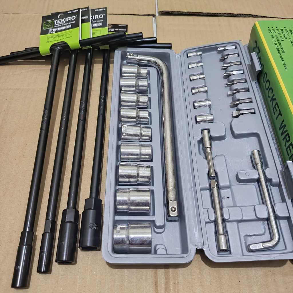 Jual Tools set Kunci Sok 27Pcs VICTORY + Kunci T 8-10-12-14 Mm TEKIRO / Lengkap Murah Tersedia ...