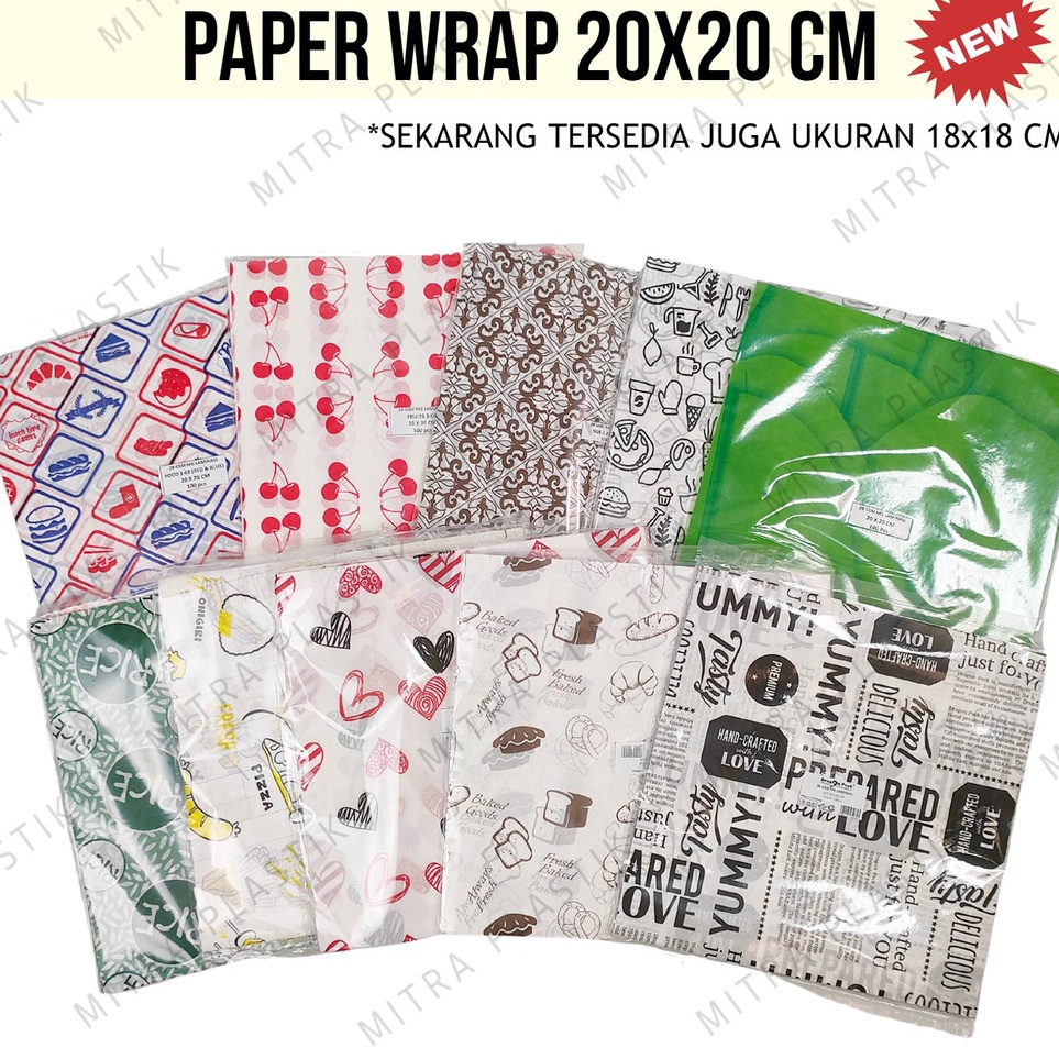 Jual Banting harga Kertas Nasi Motif 2x2 cm Paper Wrap 1 pcs Printing ...