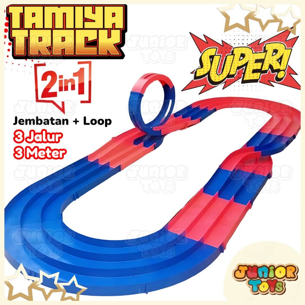 Jual Track Tamiya 3 Jalur Besar Ada Jembatan Loop Mainan Anak Mobil ...