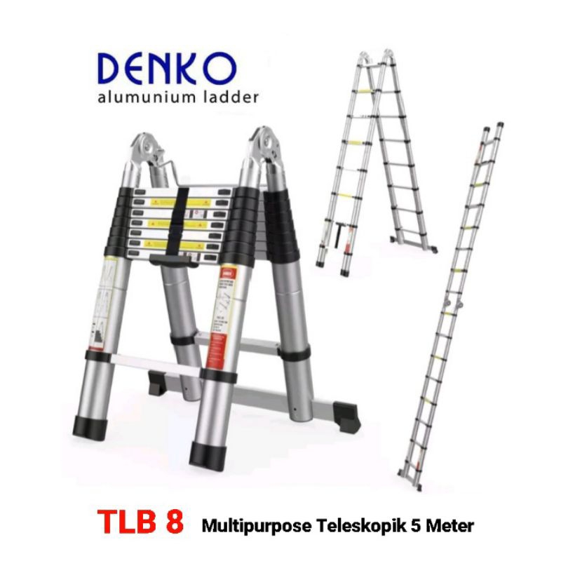 Jual Tangga Lipat Teleskopik 5 Meter Aluminium Multipurpose Telescopic ...