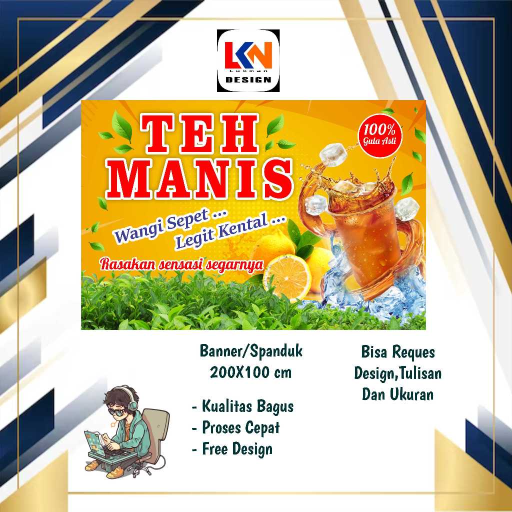 Jual spanduk banner es teh manis model F | Shopee Indonesia
