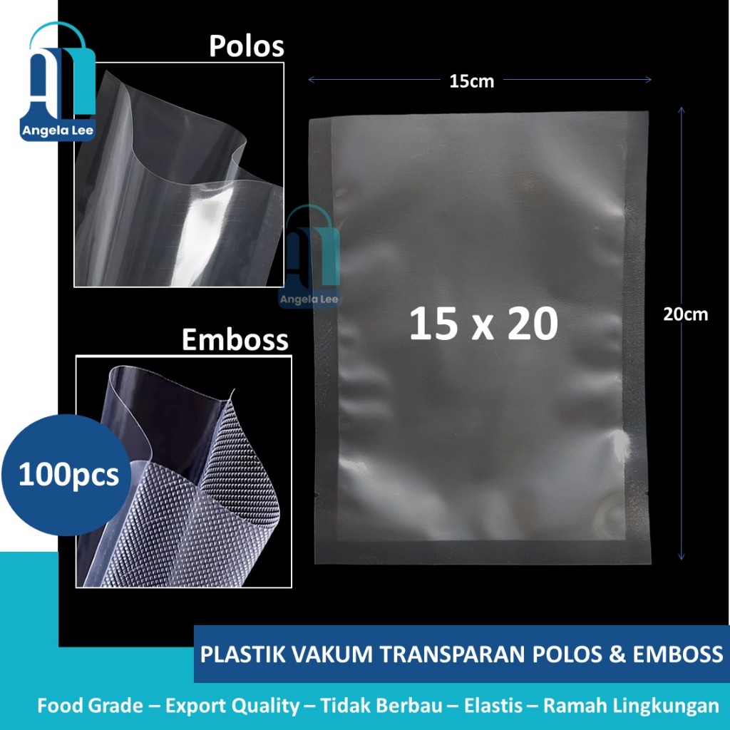 Jual Plastik Vakum Polos dan Emboss 15X20cm Vacuum Bag Sealer Makanan ...