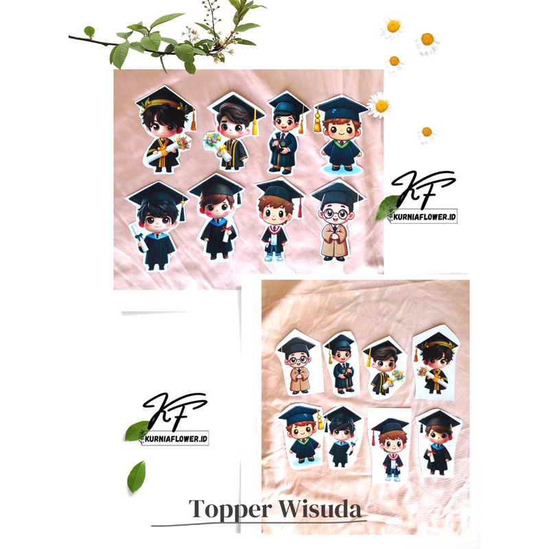 Jual Topper Wisuda Cowo/ Topper Buket Wisuda 10pcs random | Shopee ...