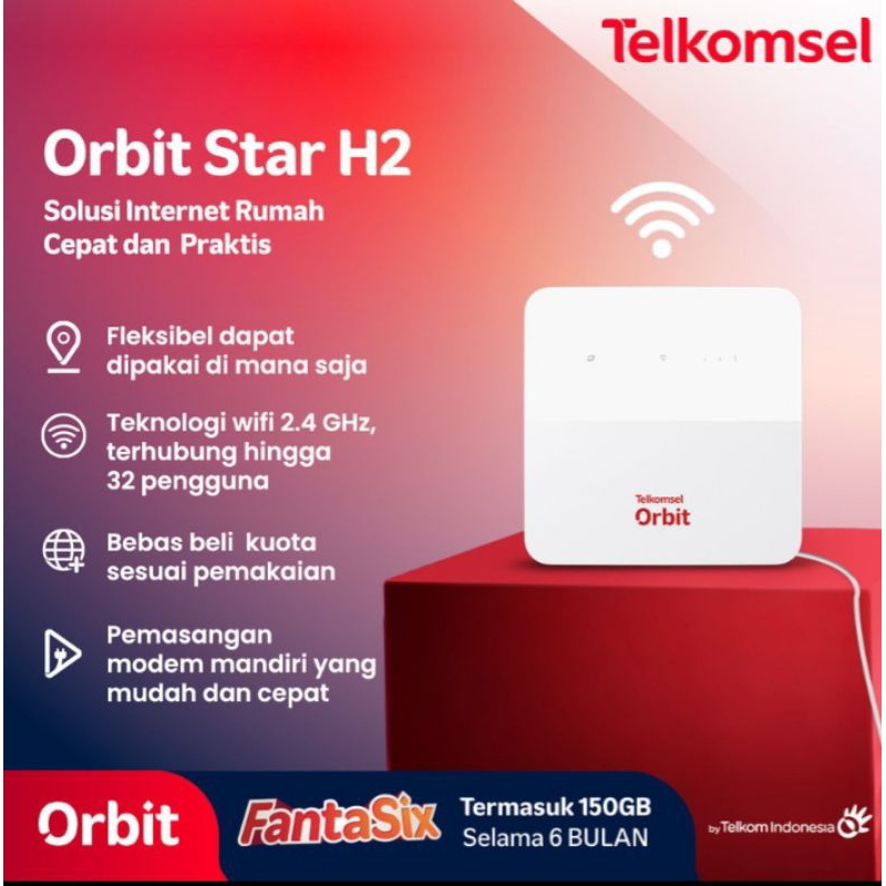 Jual Telkomsel Orbit Star H2 Modem Wifi 4G Huawei B320 High (Bisa pake ...