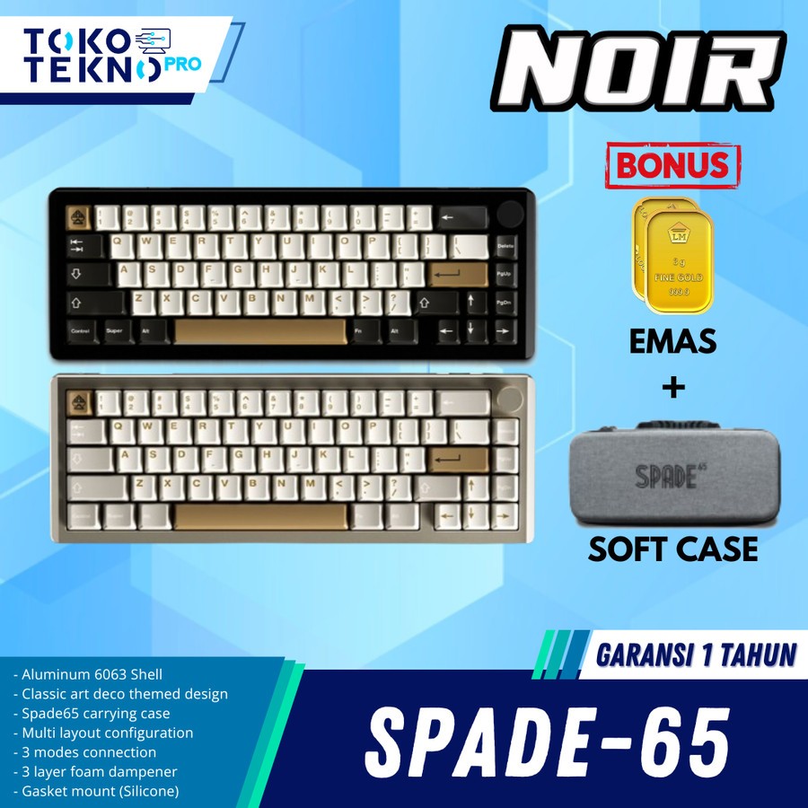 Jual Noir Spade65 / Spade-65 Aluminum Wireless Mechanical Keyboard ...