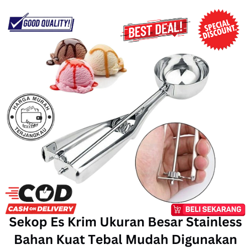 Jual [BISA COD] PROMO Sekop Es Krim Ukuran Besar Stainless Bahan Kuat ...