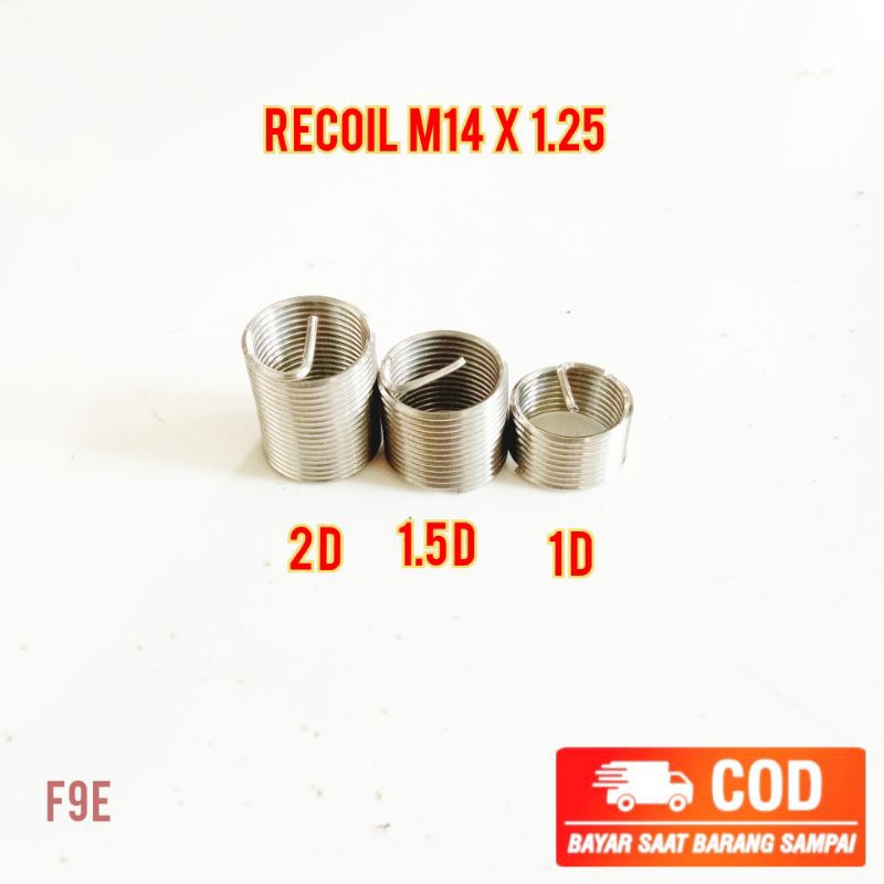 Jual 10pcs recoil helicoil recoil m14x1.25 2D cocok untuk baut kunci 19 drat otomotif | Shopee ...