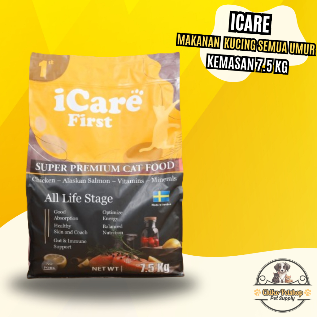 Jual iCare Makanan Kucing Super Premium Kemasan 7.5 Kg | I CARE First ...
