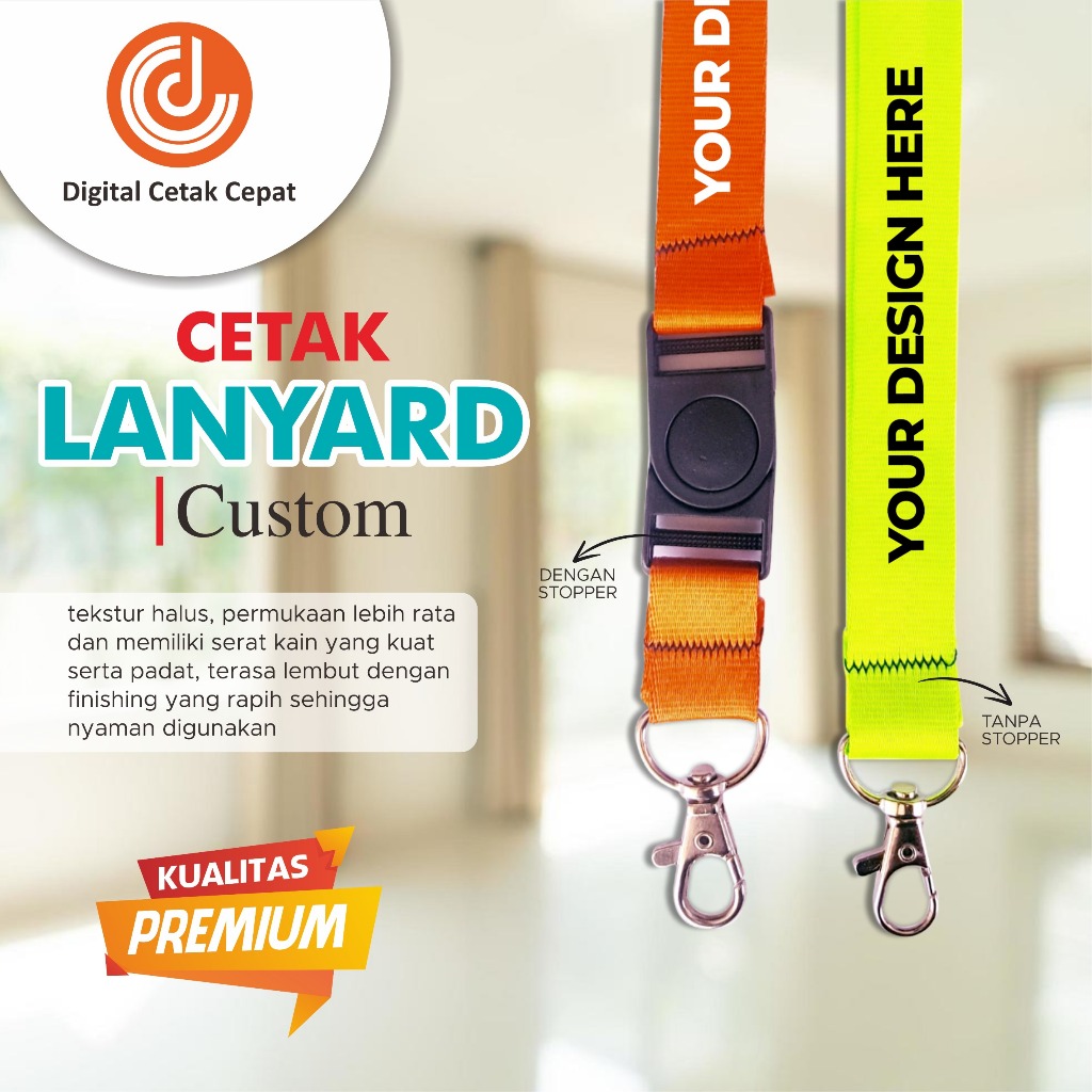Jual Tali Lanyard Kalung Name Tag & ID Card Polosan - Paket Lengkap ...