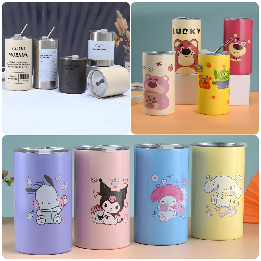 Jual Mug Kopi Stainless Steel + Sedotan 360ml & 600ml - Termos Kopi ...