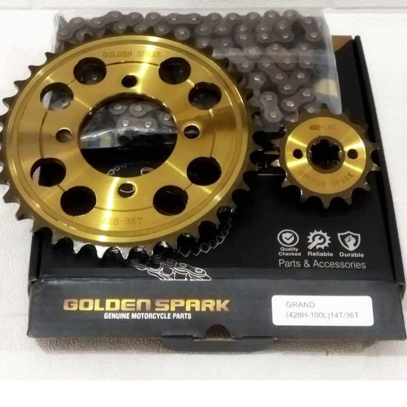 Jual GEAR PAKET GRAND GOLDEN SPARK 14T/36T (RANTAI UKURAN 428H-100L ...
